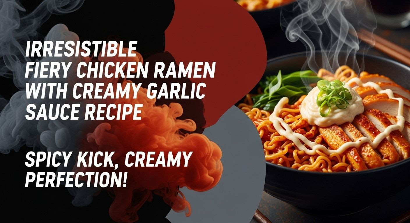 Irresistible Fiery Chicken Ramen With Creamy Garlic Sauce Recipe